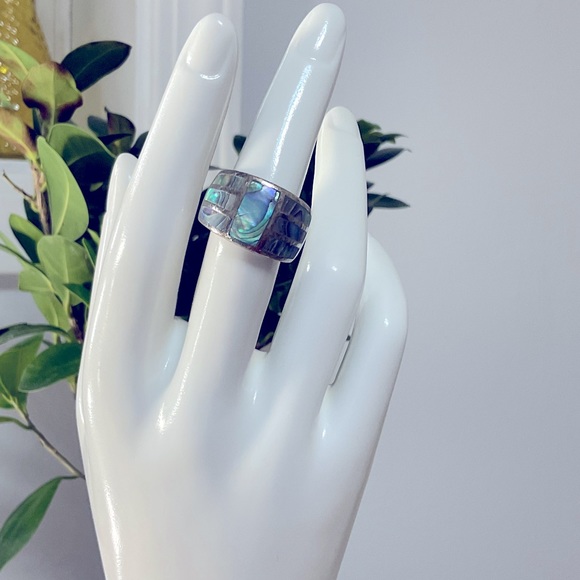Jewelry | Vintage 925 Mother Of Pearl Chunky Ring | Poshmark